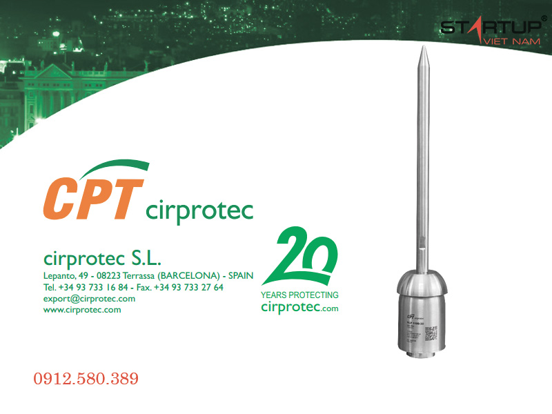 Cirprotec NLP 1100-30 Bán kinh bảo vệ cấp IV 71 mét - Kim thu sét tia tiên đạo nhập khẩu chính hãng